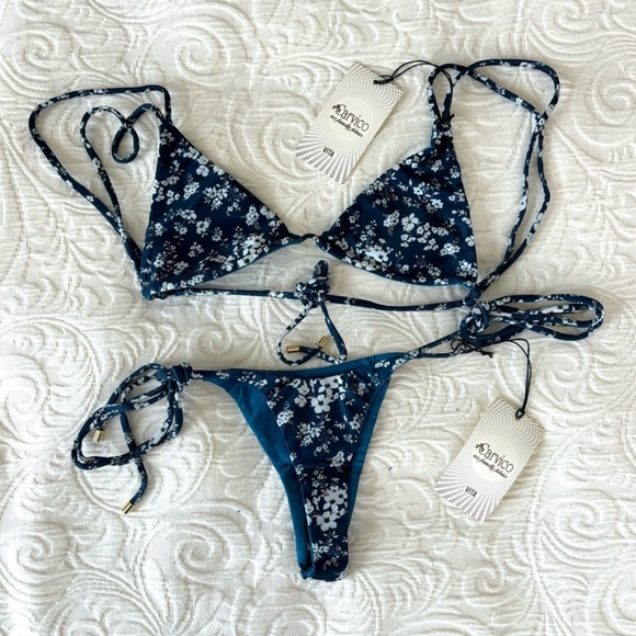 Princess Polly | Swim | Celia Swimwear Blue And White Floral Bikini ...